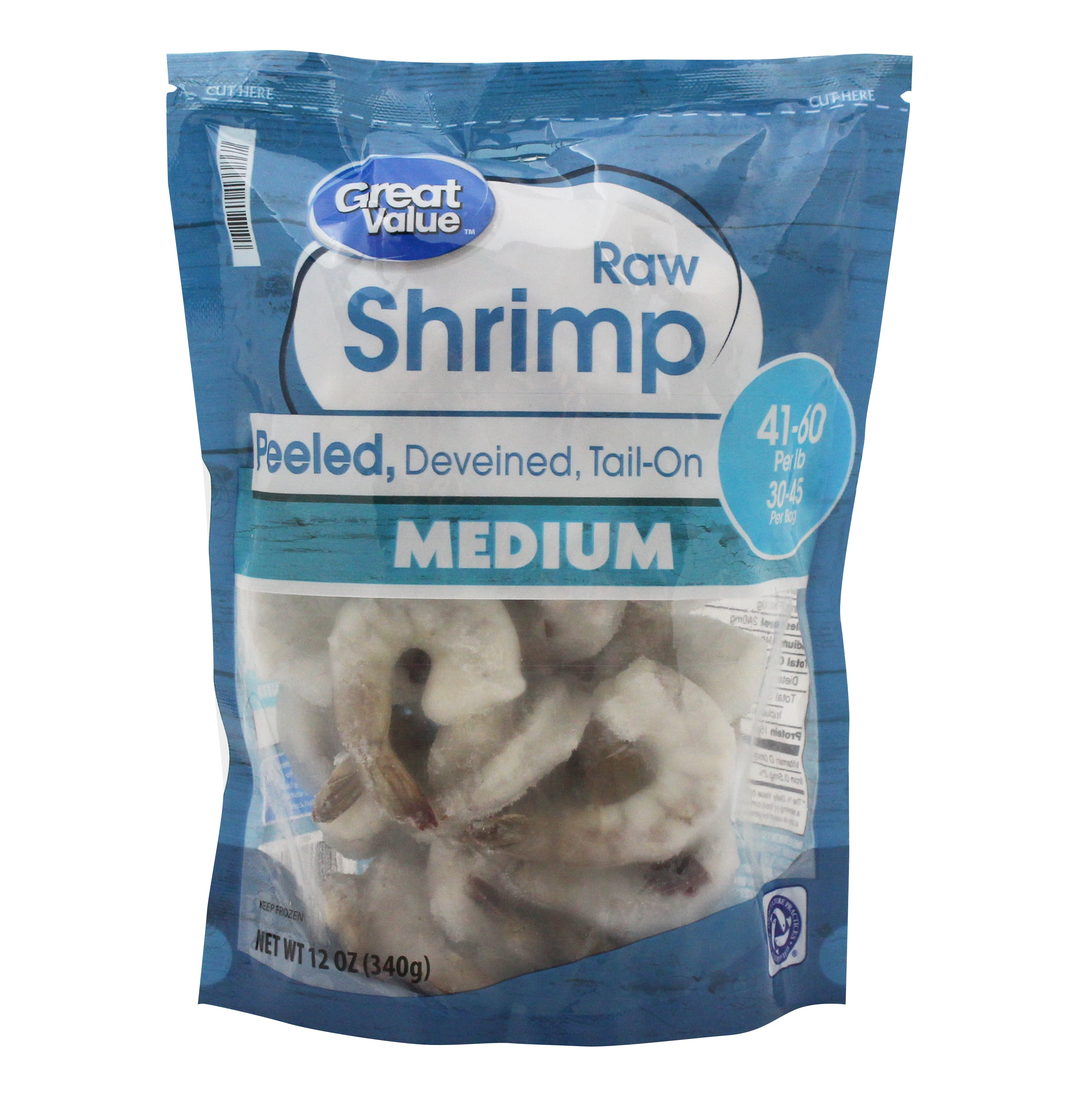 Frozen Raw Medium Peeled Deveined Tail-On Shrimp, 12 oz – Walmart ...