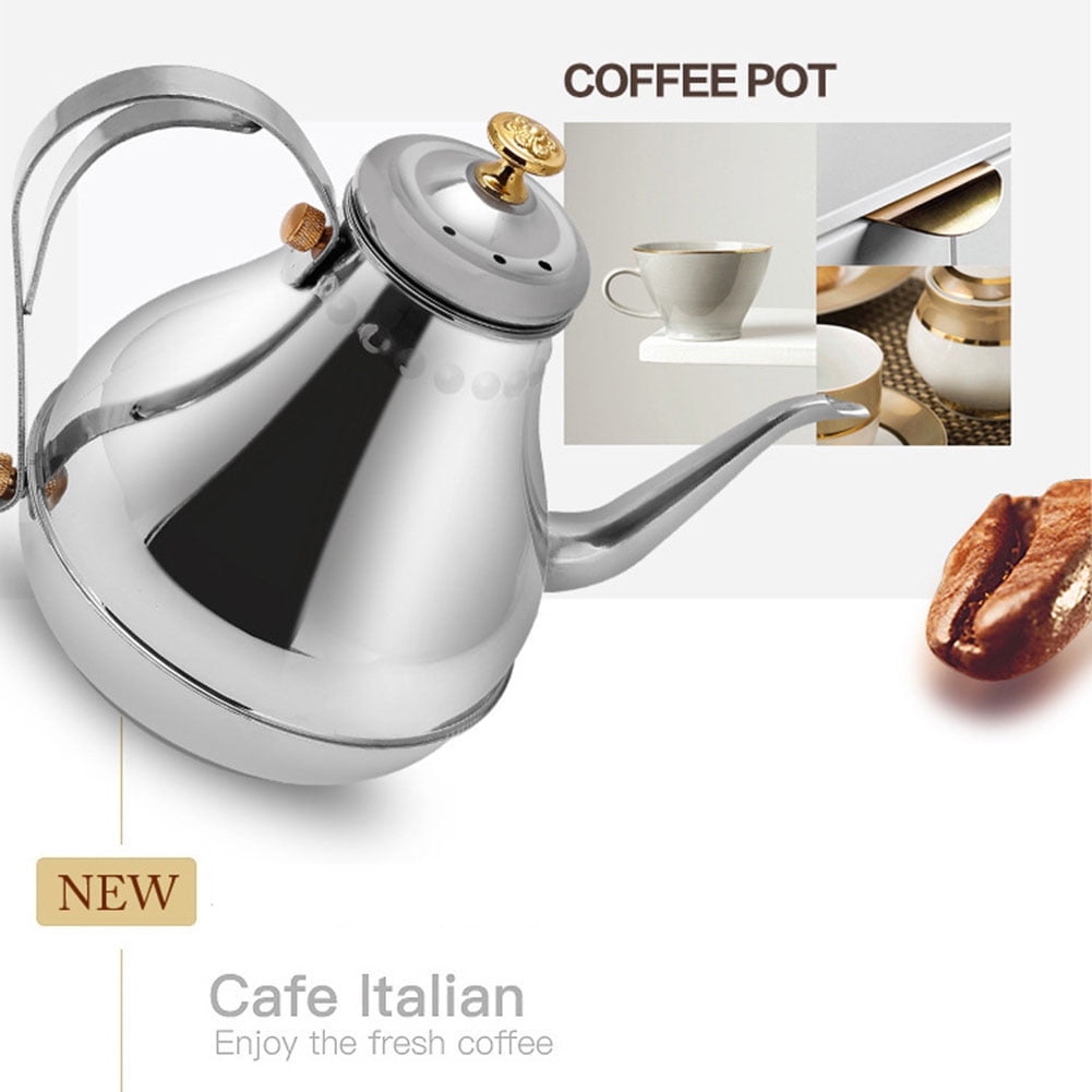 kiskick Stainless Steel Teapot Gooseneck Pour Coffee Tea Kettle ...