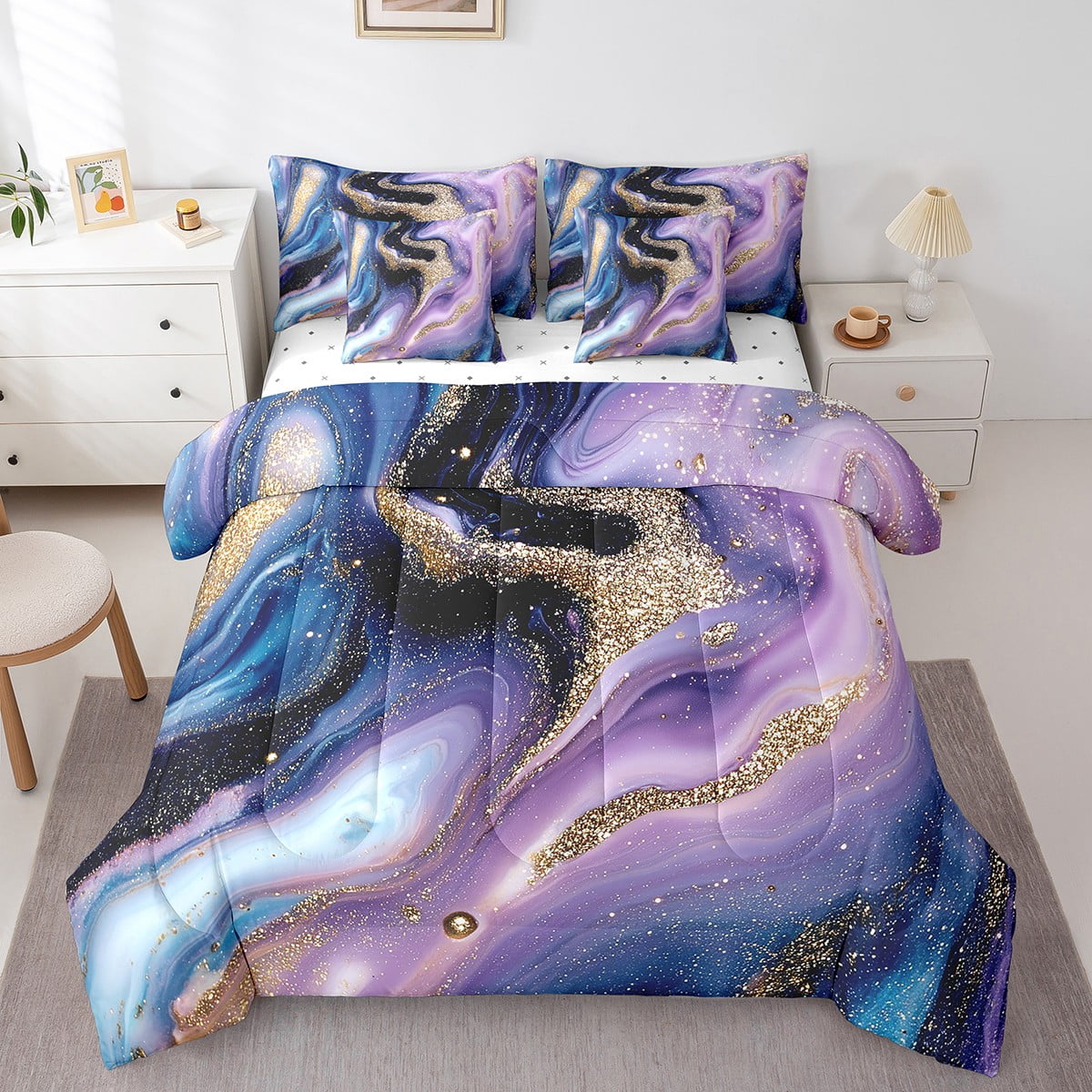 Click here for Yst Gradient Marble Full Size Comforter Set  Golde... prices