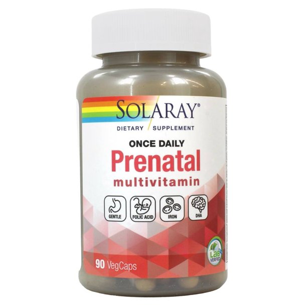 Solaray - Once Daily Prenatal Multivitamin - 90 Vegetarian Capsules ...