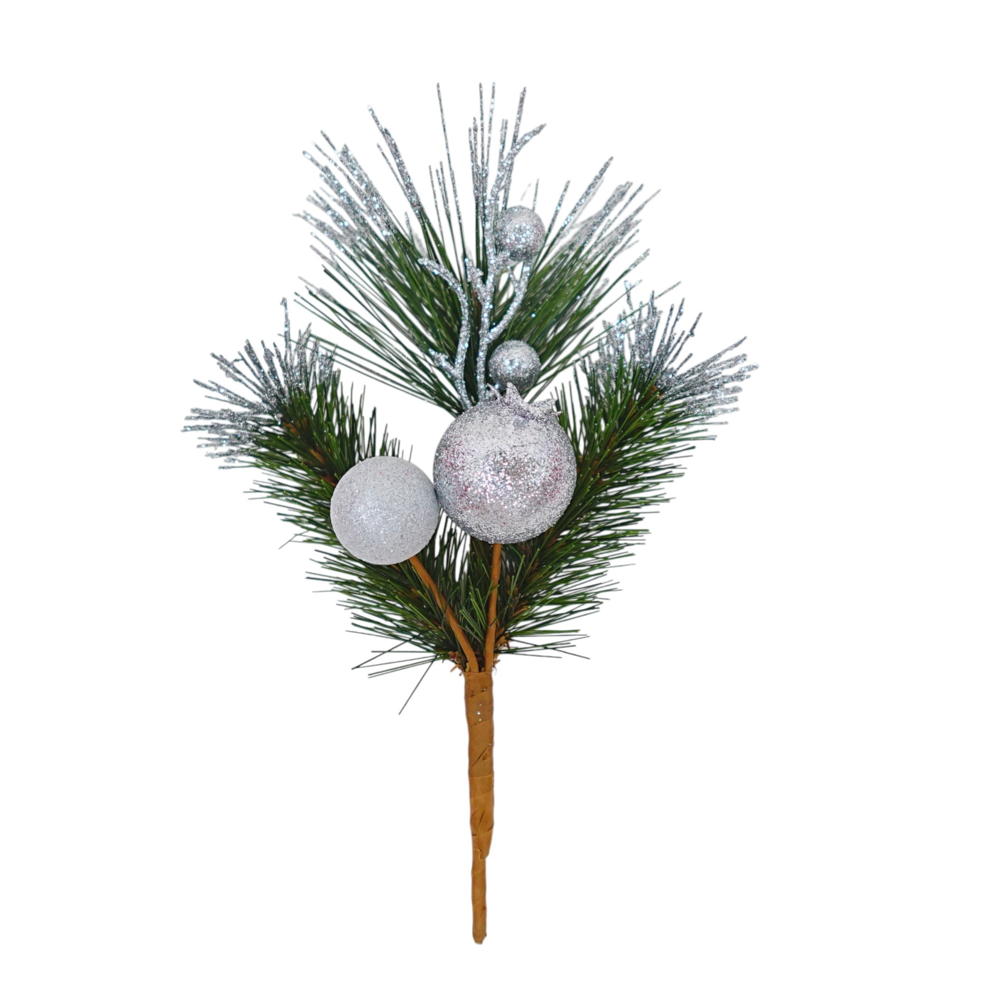 Holiday Time 9IN Silver Fruit With Pine Pick - Walmart.ca
