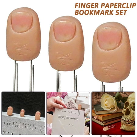 Daruoand 3Pcs Finger Paperclip Bookmark Set Finger Shape Paper Clips ...