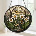 Bee and Wildflower Forest Stained Glass Suncatcher, Window Hanging ...