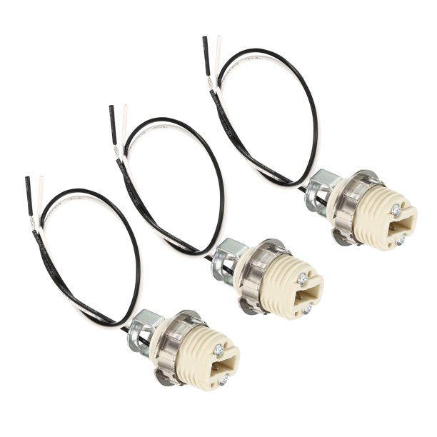 Uxcell G9 Light Base Socket Kit, 3 Pack 10 Inch Long Wire Lead Ceramic ...
