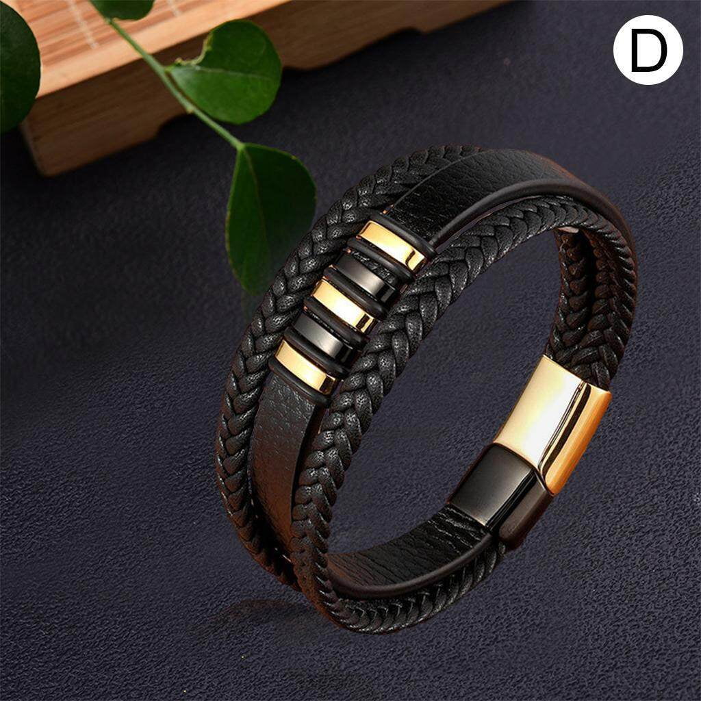 Click here for Shengyu Braided Genuine Leather Mens Bracelet 21cm... prices