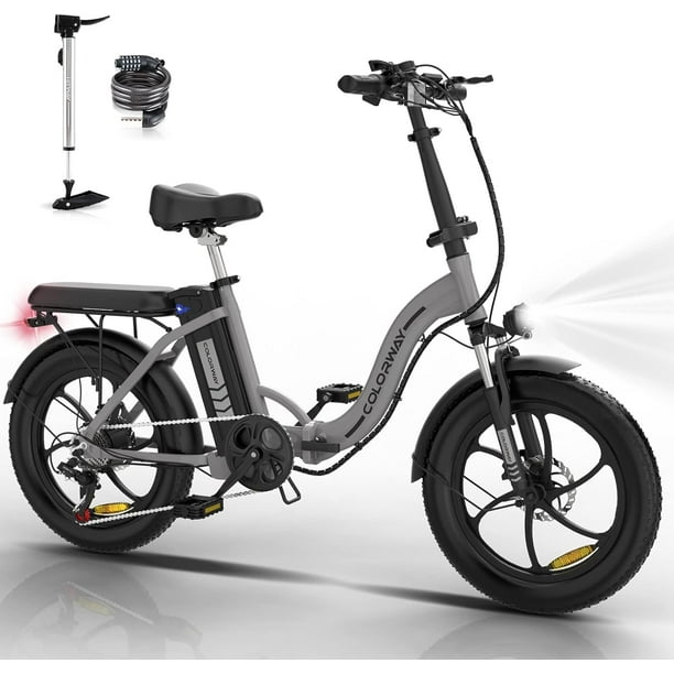 C INVERTER GEMINI 20" X 3.0 Fat Tire Electric Bike, 11.2Ah/36V/500W E Bike, Max.Range 20-55 ...
