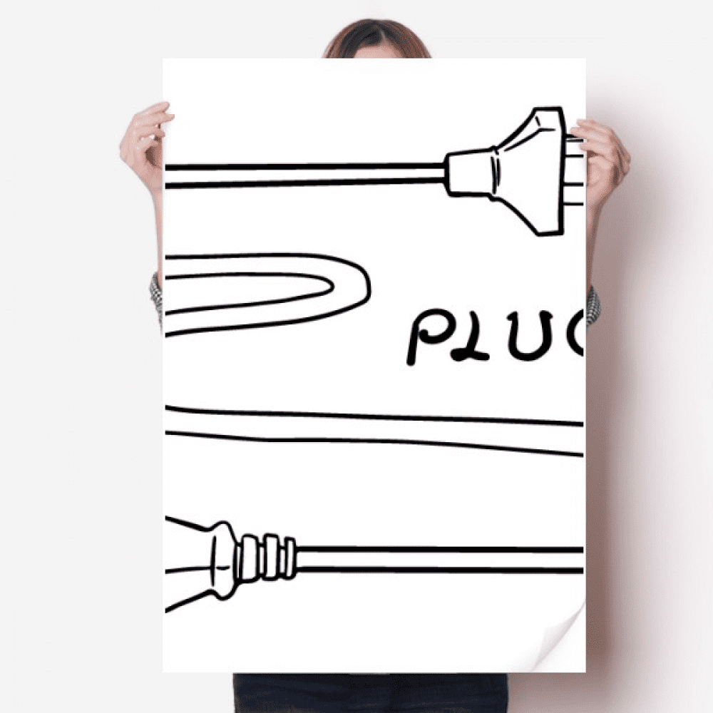 Double Hole Plug Line Hand-drawing Sticker Decoration Poster Playbill ...