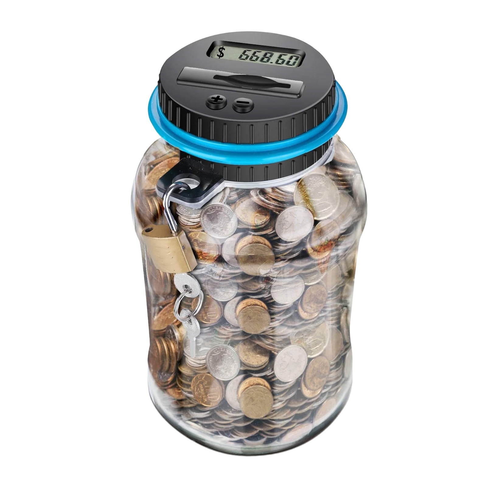 Yasu Money Box with Lcd Screen Capacity Coin Container Money Box with ...
