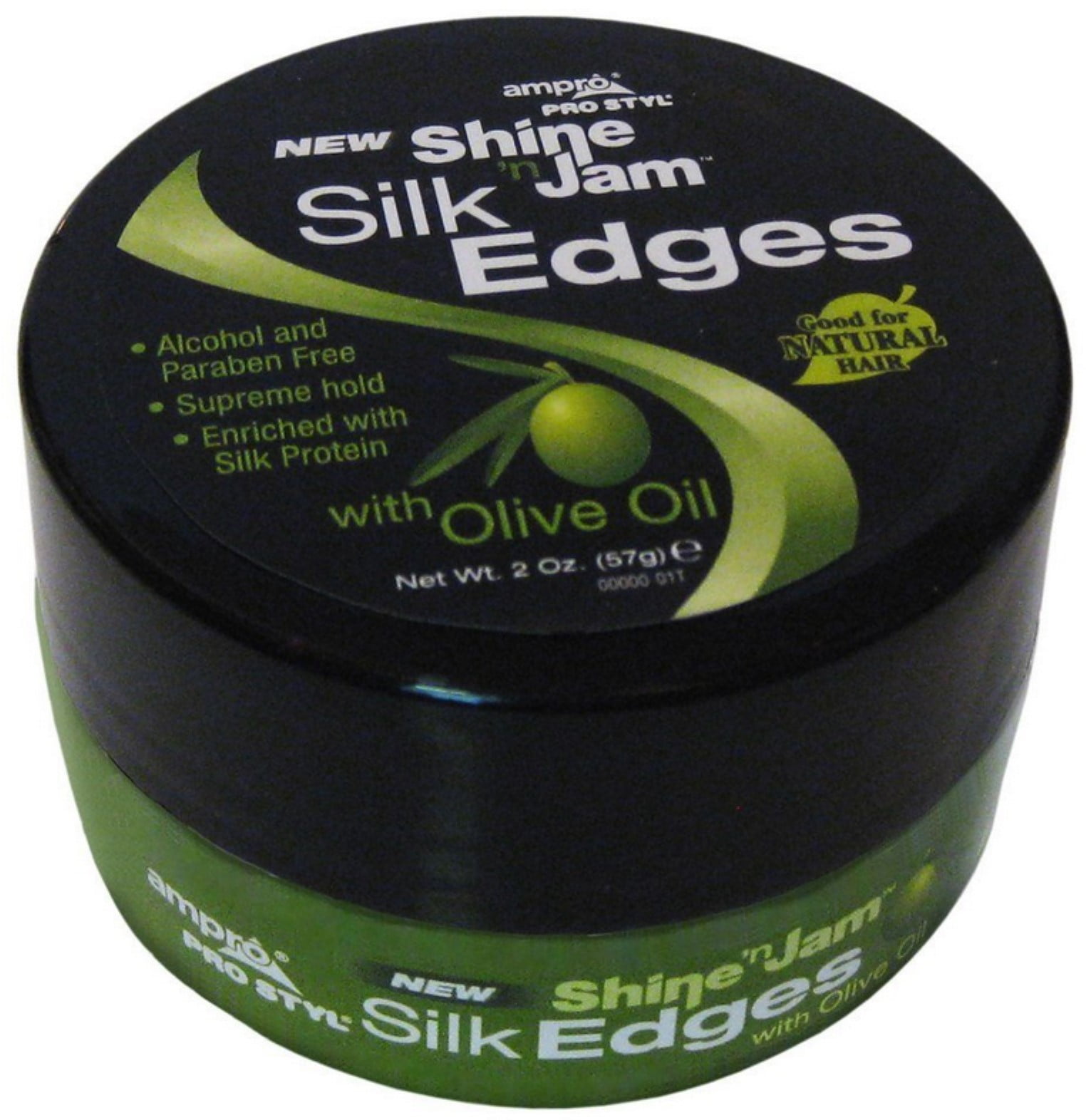 Ampro Shine 'n Jam Silk Edges With Olive Oil, 2 oz (Pack of 2 ...