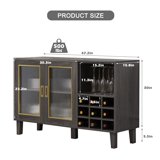 Reliancer 47.2” Buffet Sideboard Cabinet with Storage,Modern Farmhouse ...