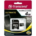 Transcend 4GB MicroSDHC Class10 Memory Card with Adapter 30 MB/s TS4GUSDHC10 - Walmart.com