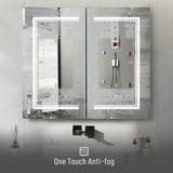 Ktaxon LED Lighted Medicine Cabinet with Mirror Bathroom Wall Cabinet w ...