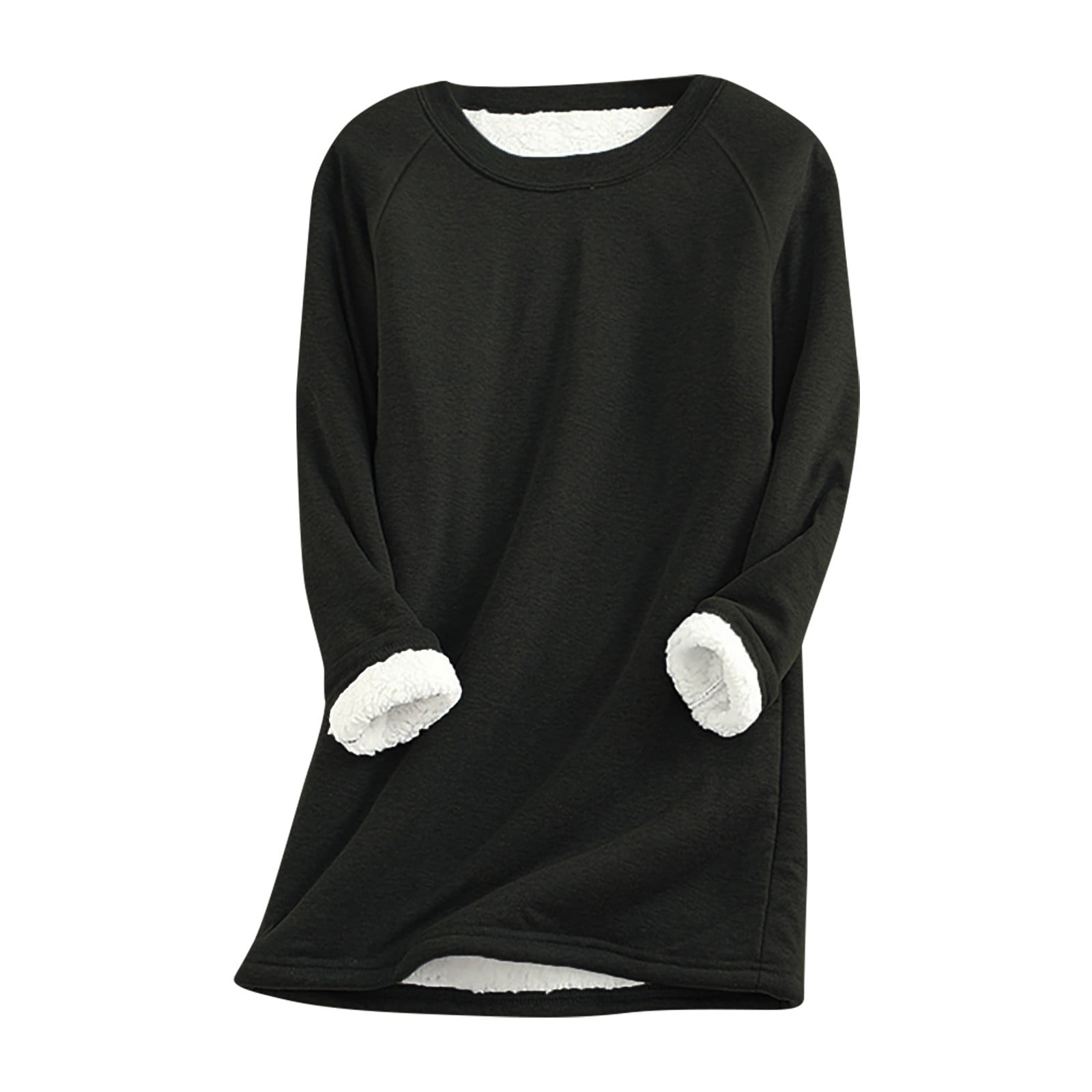 Women Winter Fashion Fleece Sweatshirts Long Sleeve Comfort Pullover ...