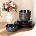 Ceramic Dinnerware Sets 12 Embossed Elegant Stoneware Plates And ...