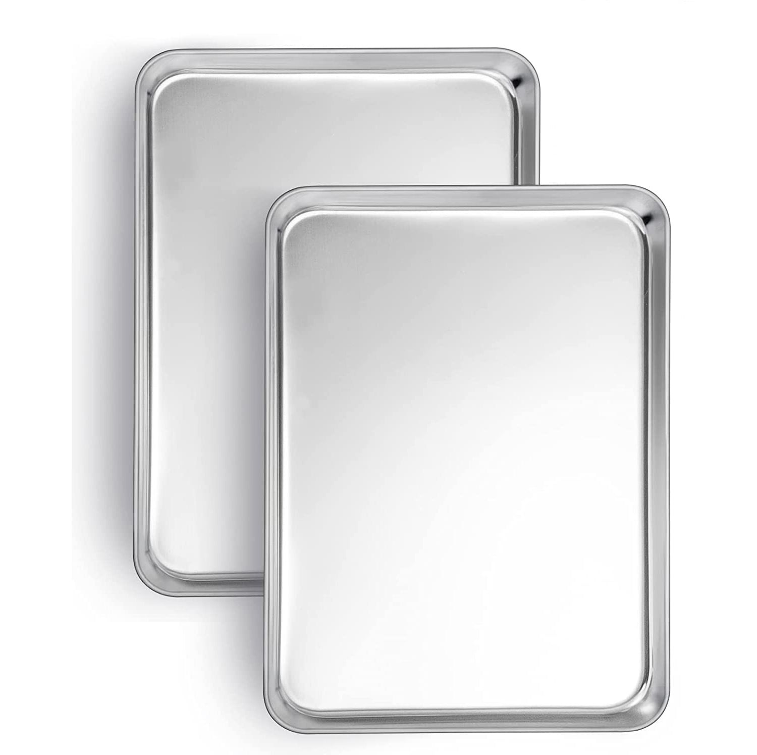 RUseeN Baking Sheets Set of 2, Stainless Steel Cookie Sheet Baking Tray ...