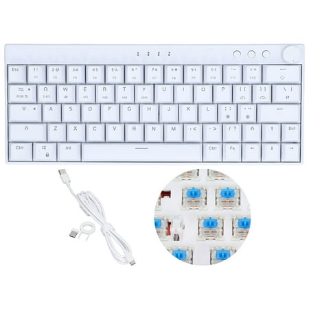White Keyboard,Mechanical Keyboard 64 Key Mechanical Keyboard Wired ...