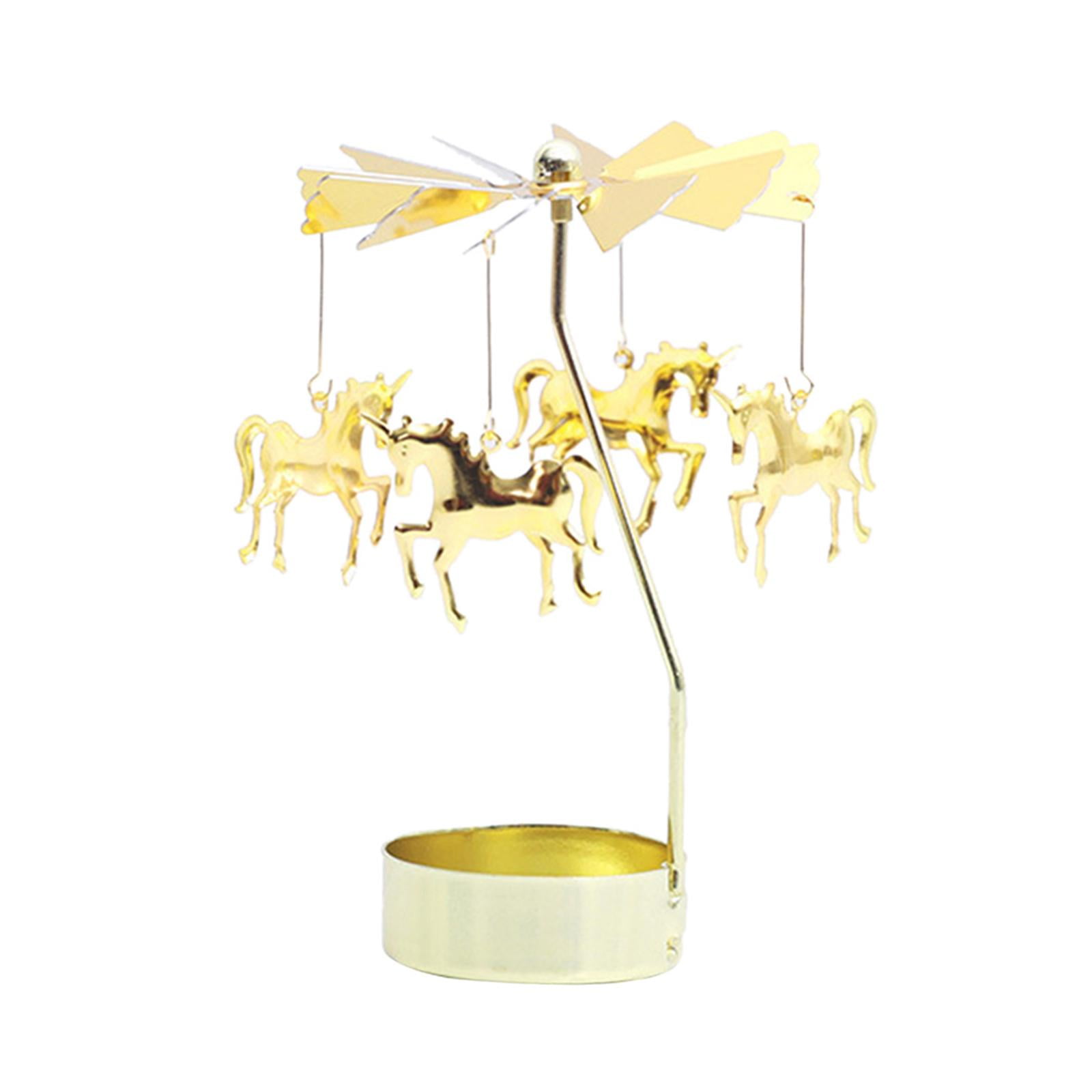 Rotating Candle Holder Carousel Stand Tealight Holder for Christmas ...