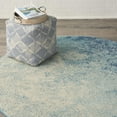 Nourison Passion Contemporary Navy Light Blue 5'3" x round Area Rug, (5 ...