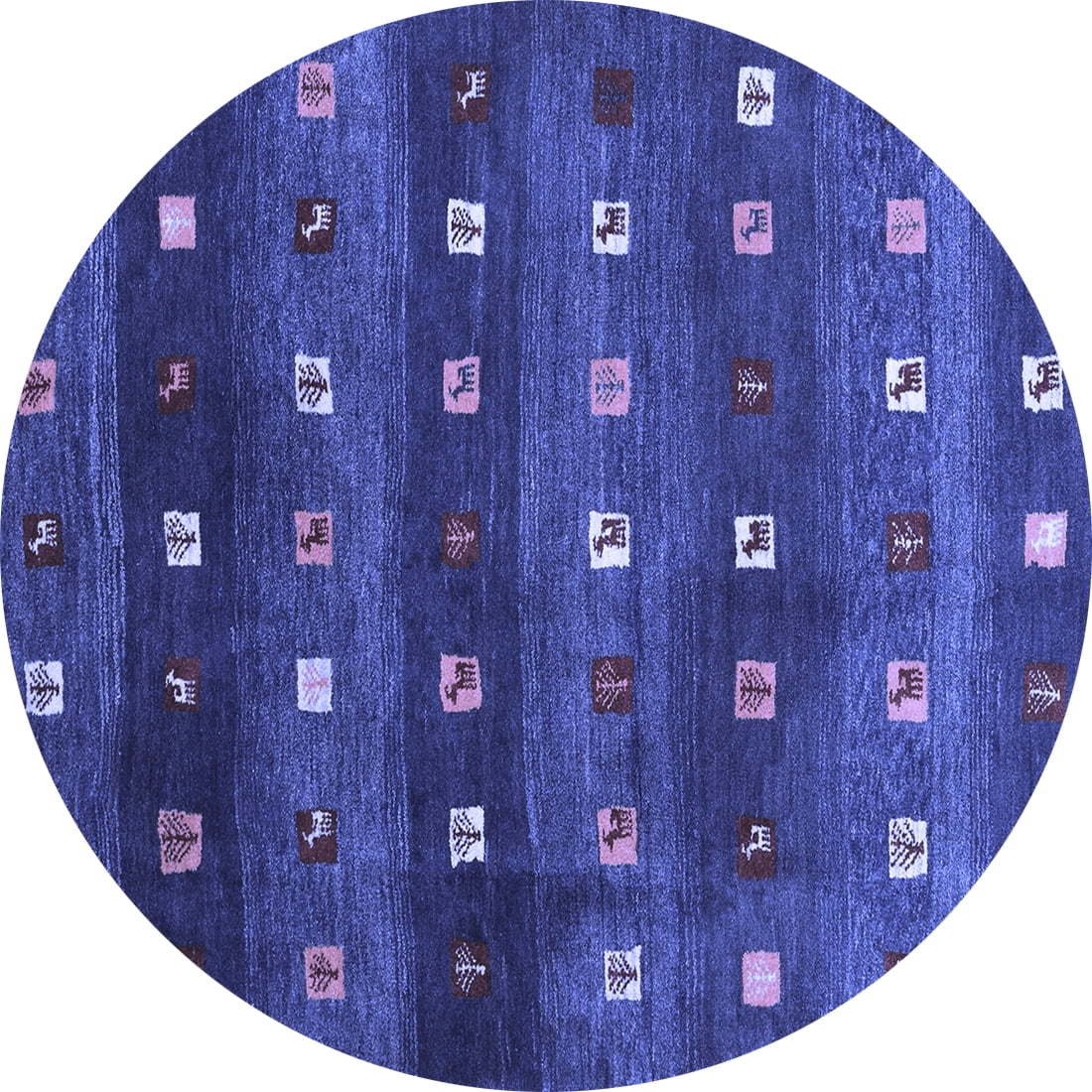 Ahgly Company Indoor Round Abstract Blue Contemporary Area Rugs, 5 ...