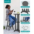SERWALL Outdoor Round Bar Table and Swivel Bar Stools Set, All Weather ...
