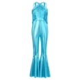 HULIJA Kids Girls Metallic Flared Pants Jumpsuit Sleeveless Tassel Bell ...
