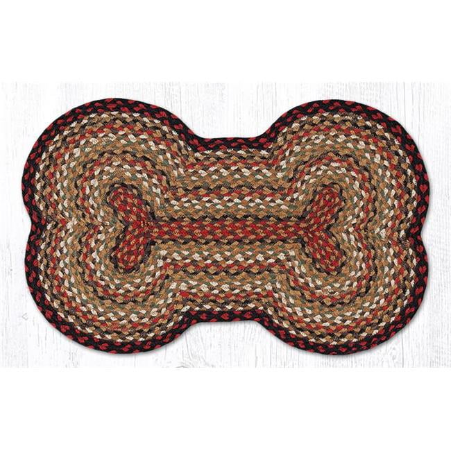 18 x 28 in. Braided Dog Bone Shaped Rug, Burgundy, Mustard & Ivory ...