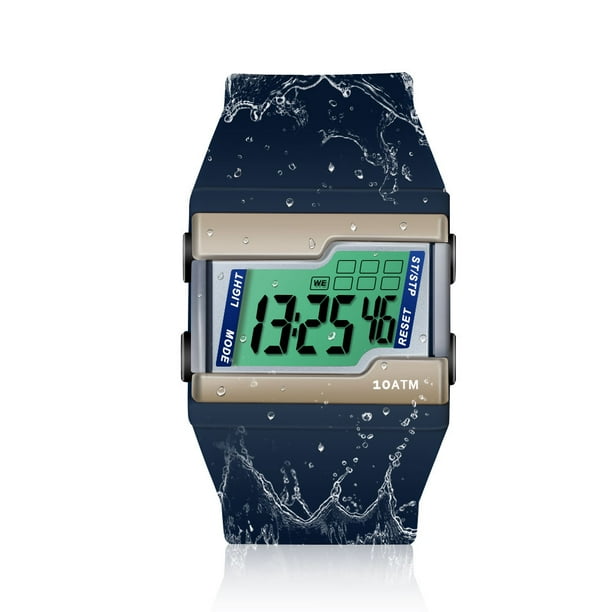 10 ATM Water Resistant Digital Wristwatch for Swimming and Diving with ...
