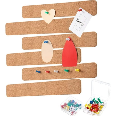 6 Pieces Cork Strip Bulletin Bar Strip Pin Board Strip Bulletin Board ...