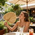 Hyknon Natural Palm Leaf Hand Woven Fan, Natural Bamboo Raffia Fans ...