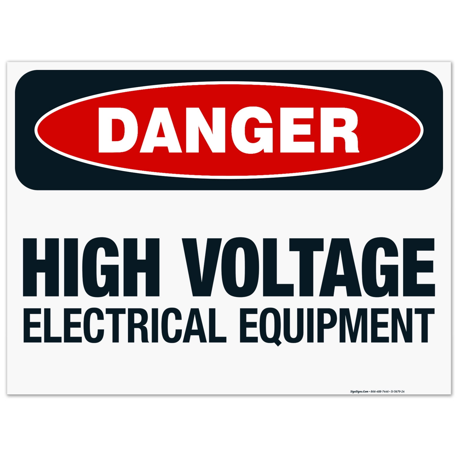 High Voltage Electrical Equipment Sign, OSHA Danger Sign, 18x24 ...