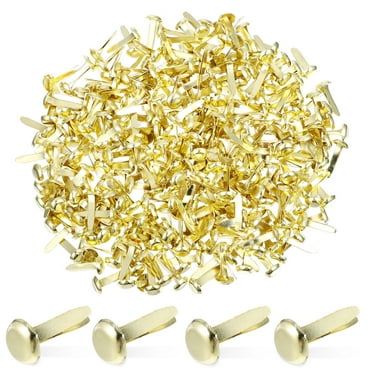 Performore 500 Pcs of 8mm x 16mm Brass Round Head Fastener, Brads for ...