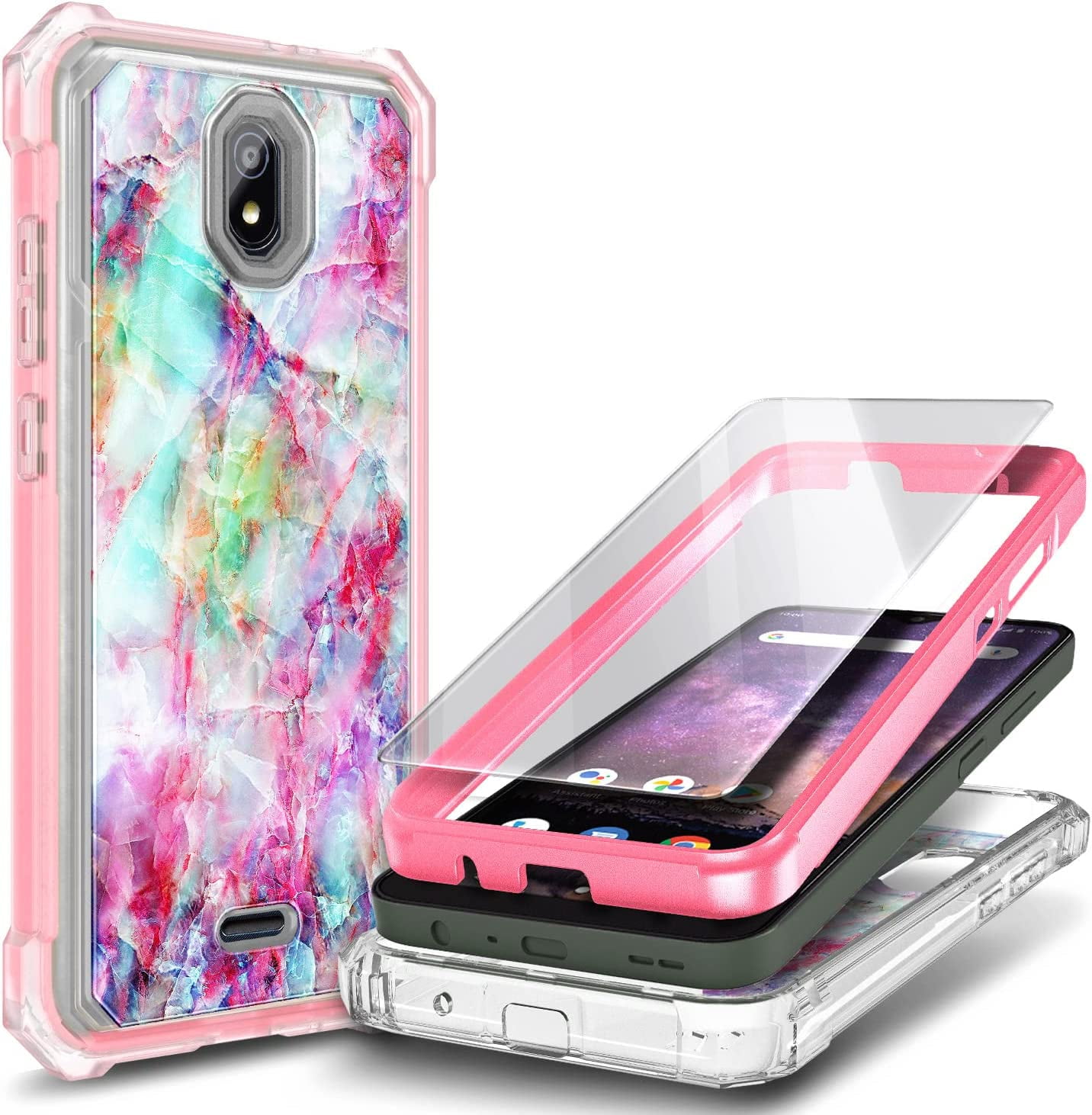 Nagebee Phone Case Compatible For Nokia C100 With Tempered Glass Screen