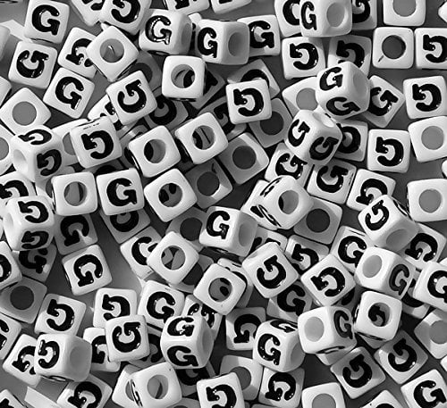 JOLLY STORE Crafts Letter "G" 7mm Cube Shape Alphabet Beads - Walmart.com