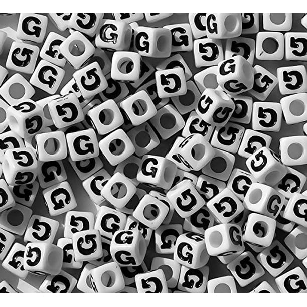 JOLLY STORE Crafts Letter "G" 7mm Cube Shape Alphabet Beads - Walmart ...