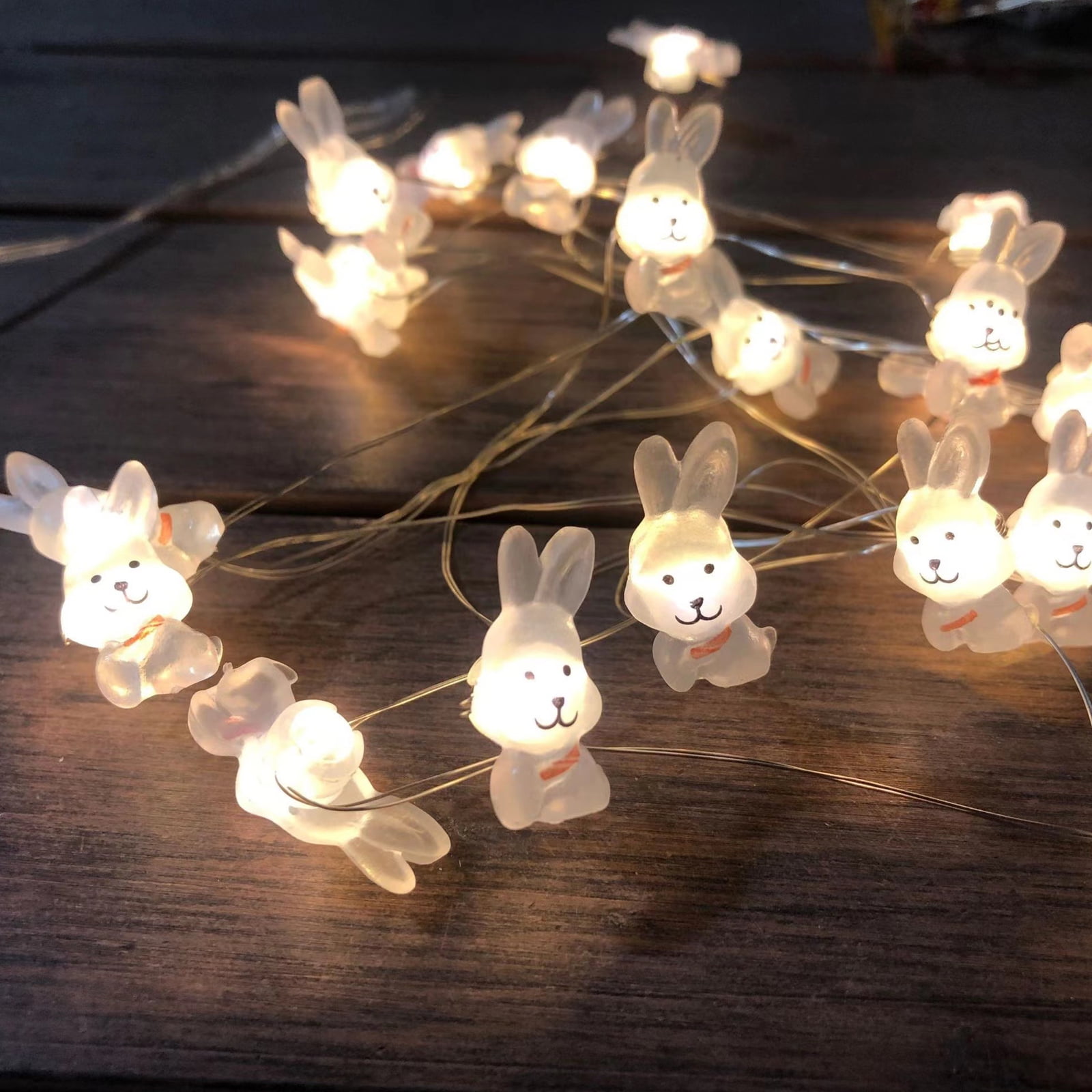 Bunny Carrot String Lights Battery Operated, Easter Decor Spring Rabbit Fairy Lights for Home ...