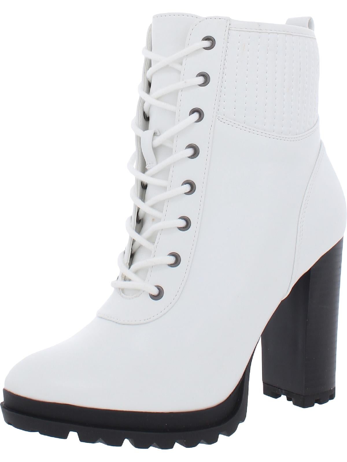 Seven Dials Womens Hugo Ankle Heel Combat & Lace-up Boots - Walmart.com