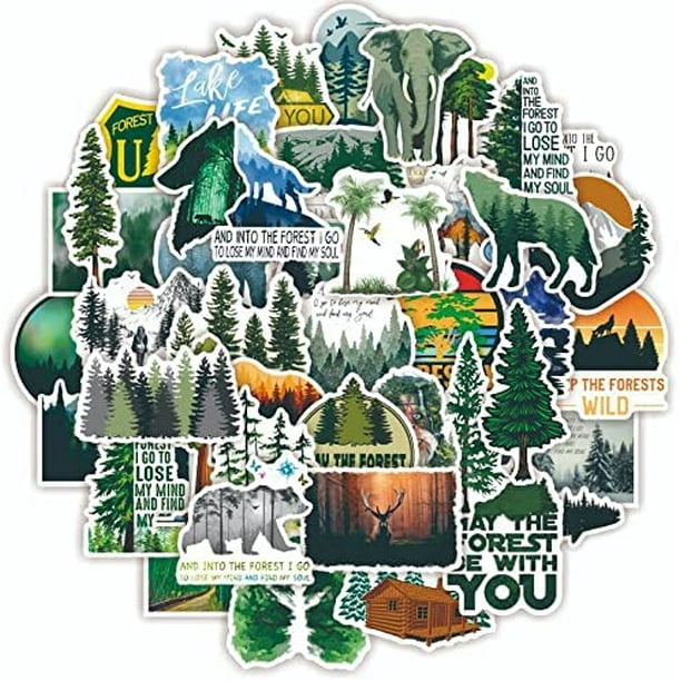 50 Pack Forest Stickers Water Bottles Laptop Car Phone Guitar ...