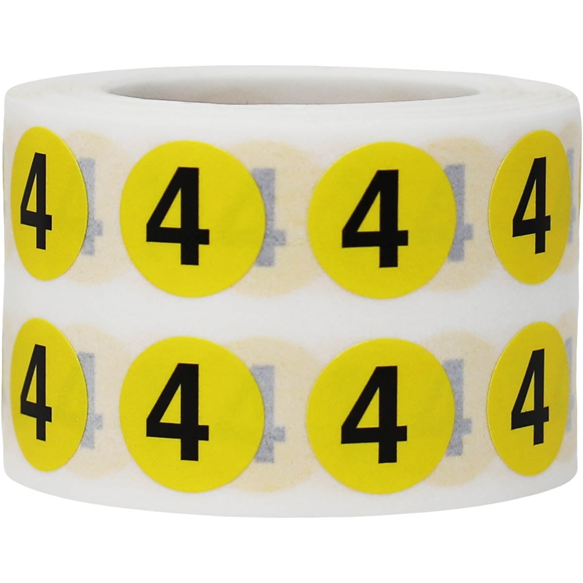 Number 4 Yellow & Black School, Retail, Inventory Sticker Labels | 1/2 ...