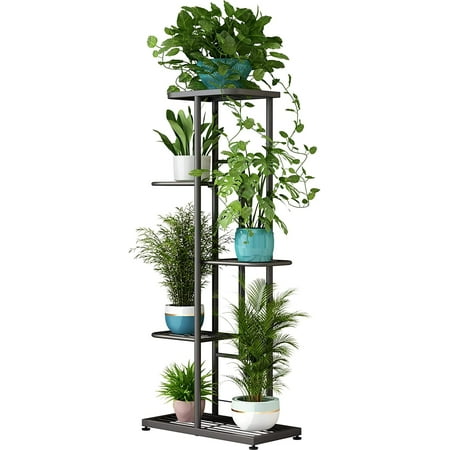 Stand Metal 5 Tier 6 Potted Multiple Flower Pot Holder Indoor Outdoor ...