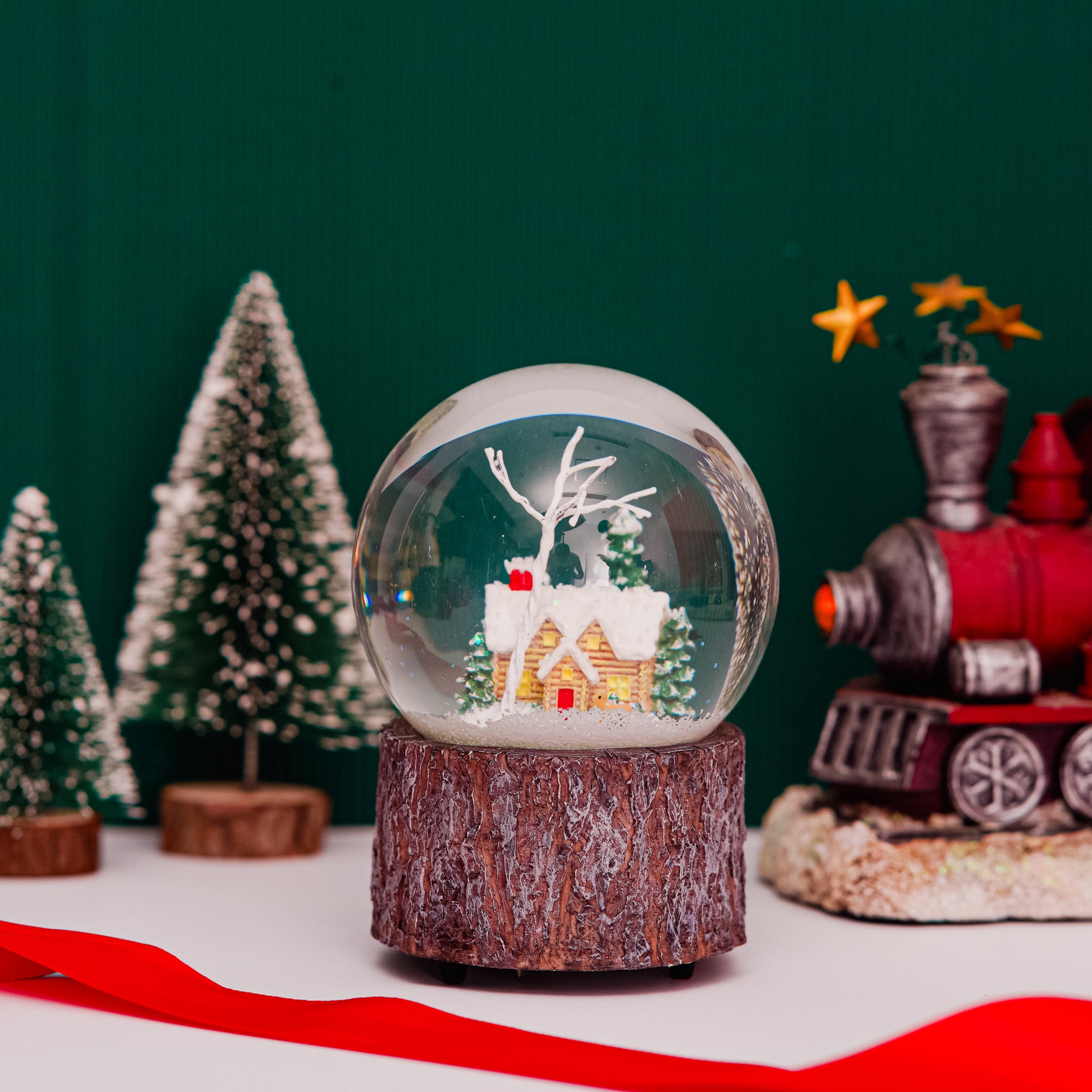 Snow Globes LED Music Snow Globe With Hourglass Timer - Rotating Eiffel ...