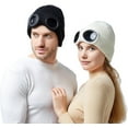 Beanie with Sunglasses Built in, Knitted Goggle Beanie Hat, Unisex ...