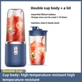 Portable Mini Juicer 400ml Juice Extractor 40W with 6 Blades Double Cup ...