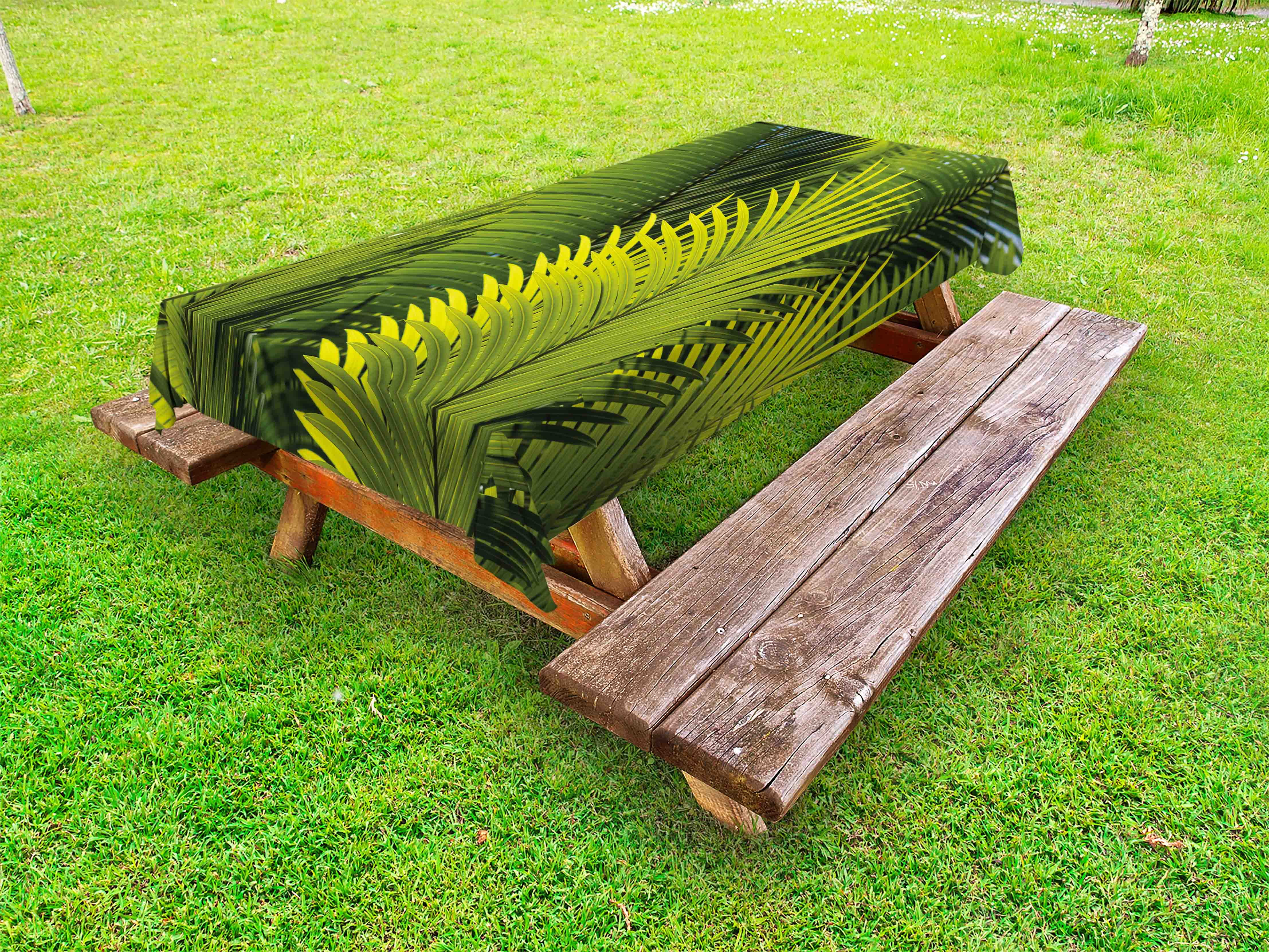 Nature Outdoor Tablecloth, Tropical Foliage Pattern with Exotic Leaves ...