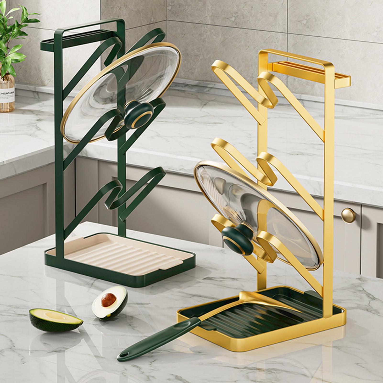 Hesroicy Pot Lid Holder - Free Standing on Desktop with 3 Layers and ...