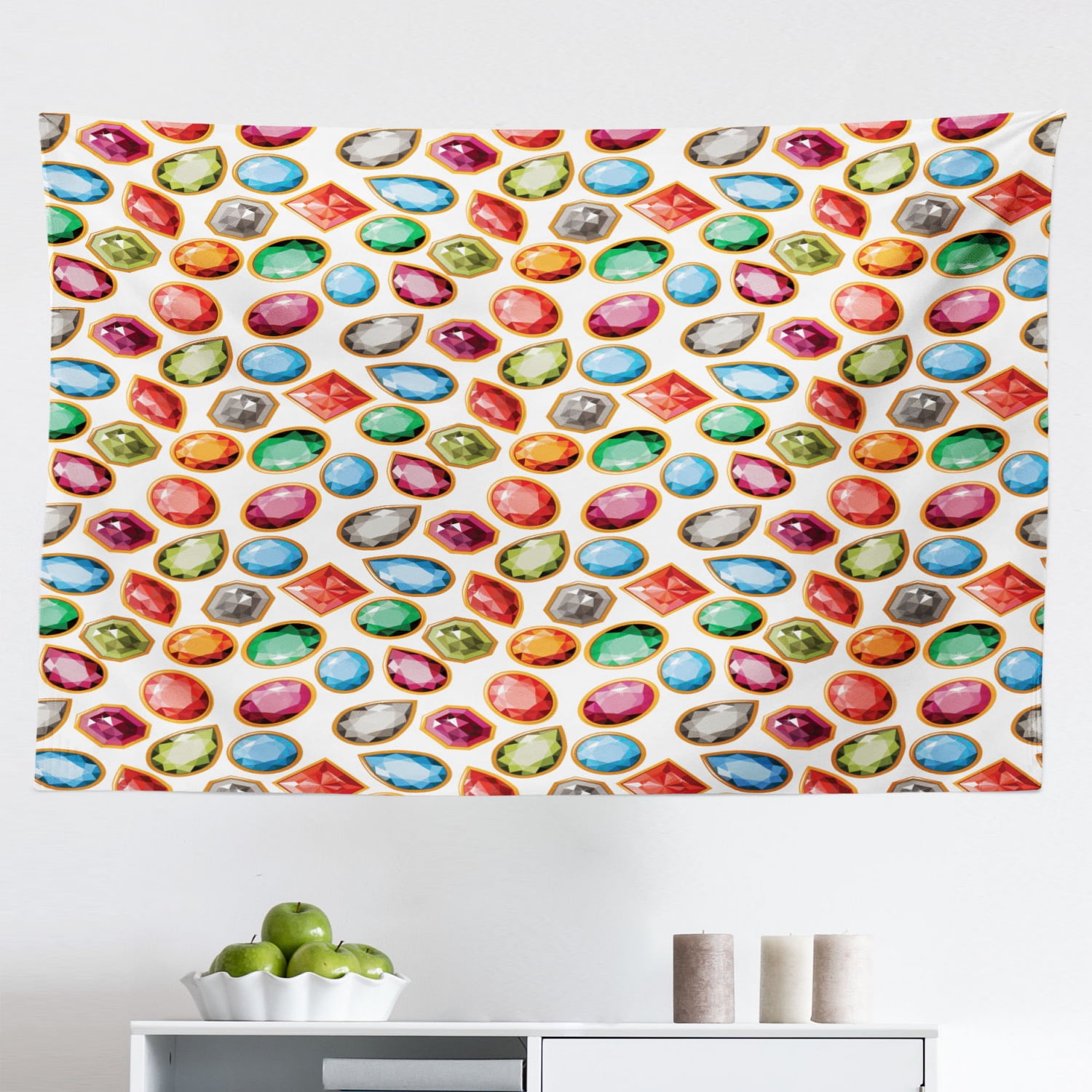 Diamond Tapestry, Abstract Ornate Gradient Different Size Diamond ...