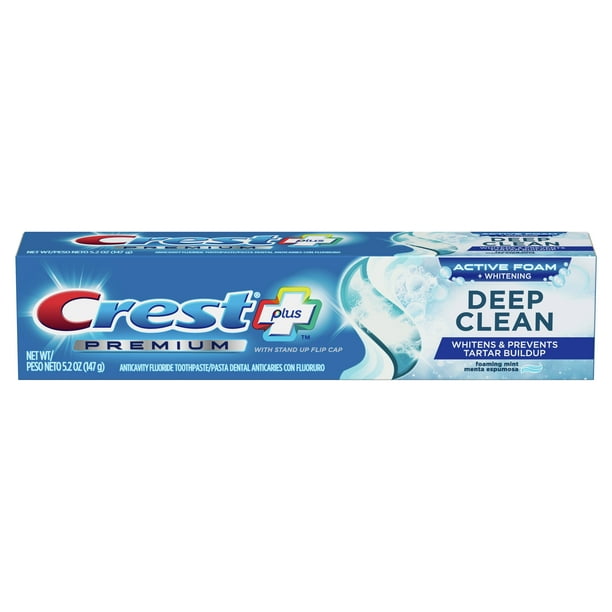 Crest Premium Plus Deep Clean Toothpaste, Mint Flavor, 5.2 Oz - Walmart.com