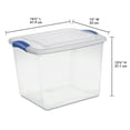 4 Pack 27 Quart Clear Plastic Storage Container with Blue Latch Lid ...