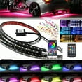 4pcs LED Strip Light Kits Automobile Chassis Lamp with APP Control RGB ...