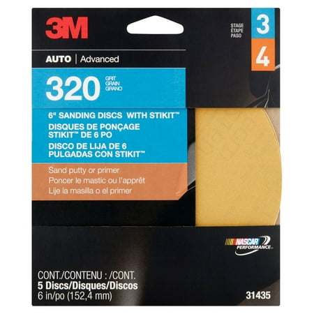 3M Sanding Disc with Stikit Attachment, 6", 320 Grit - Walmart.com