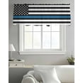 Blue White American Police Flag Valance Curtains for Kitchen/Living ...